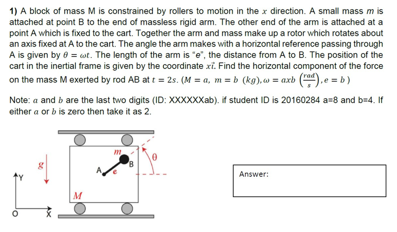 Solved A block of mass M ﻿is constrained by rollers to | Chegg.com
