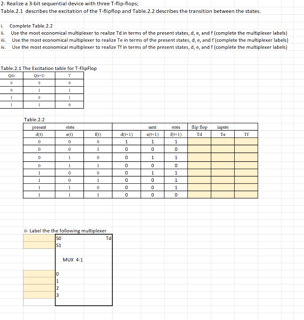 Solved 2 Realize A 3 Bit Sequential Device With Three 