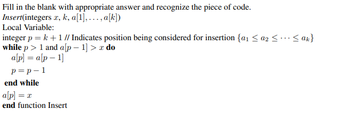Solved Fill in the blank with appropriate answer and | Chegg.com