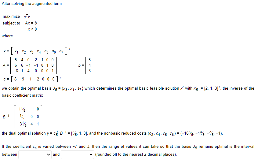 After solving the augmented form maximize subject | Chegg.com
