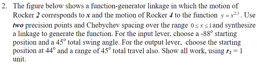 Solved The figure below shows a function-generator linkage | Chegg.com