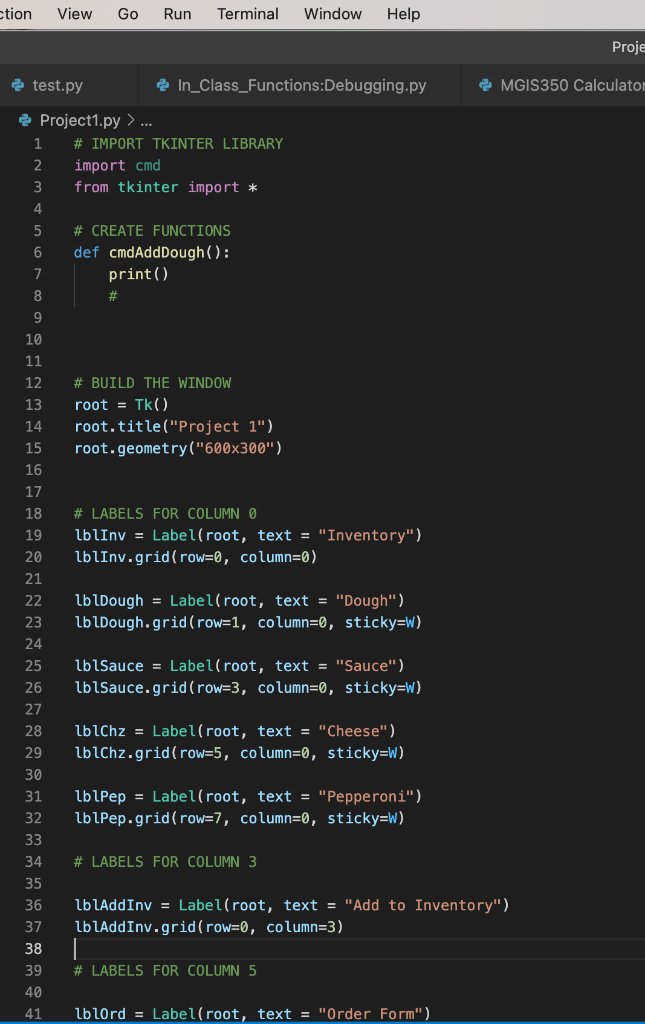 Solved I got the window created and all the buttons, labels | Chegg.com
