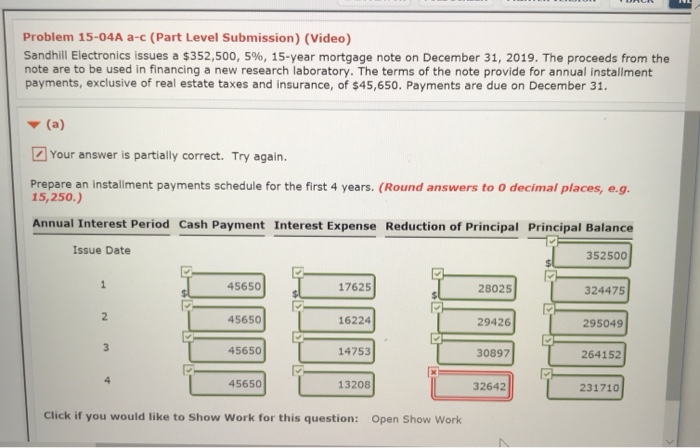 Solved Problem 15-04A a-c (Part Level Submission) (Video) | Chegg.com