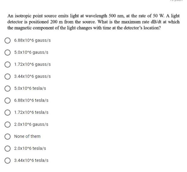 Solved An isotropic point source emits light at wavelength | Chegg.com