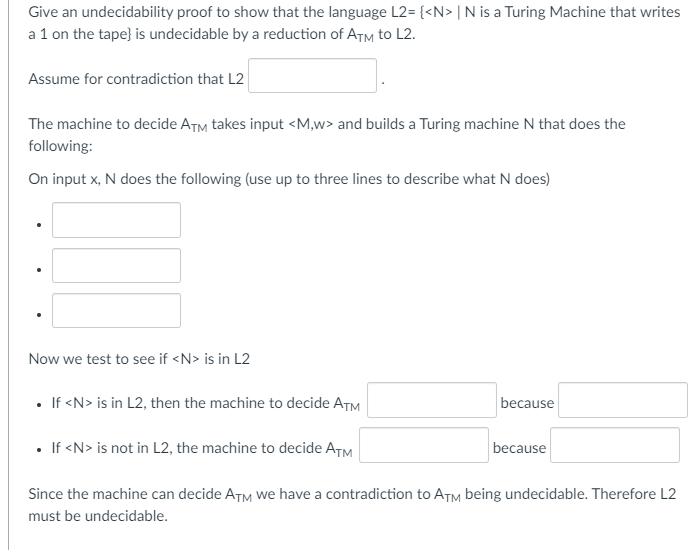 Solved Give an undecidability proof to show that the | Chegg.com