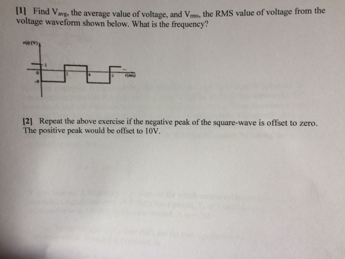 Solved IIl Find Vavg, the average value of voltage, and Vms, | Chegg.com