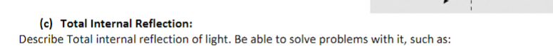 Solved (c) Total Internal Reflection: Describe Total | Chegg.com