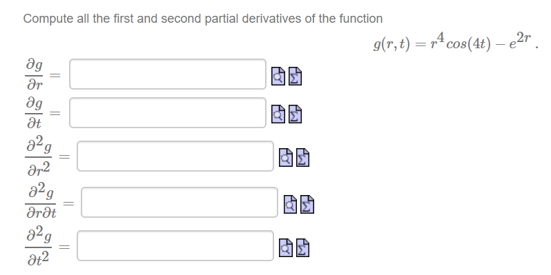 Solved Compute all the first and second partial derivatives | Chegg.com