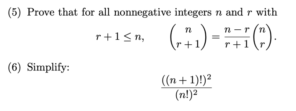Solved (5) Prove that for all nonnegative integers n and r | Chegg.com