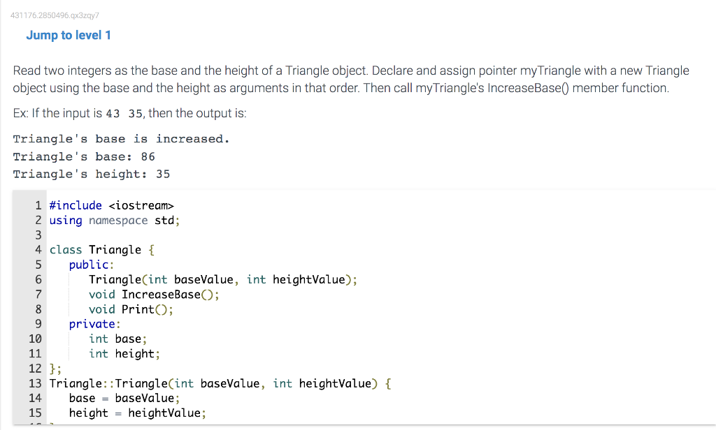 Solved Read two integers as the base and the height of a | Chegg.com