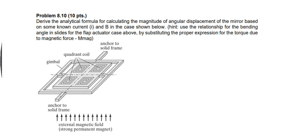 Problem 8.10 (10 pts.) Derive the analytical formula | Chegg.com