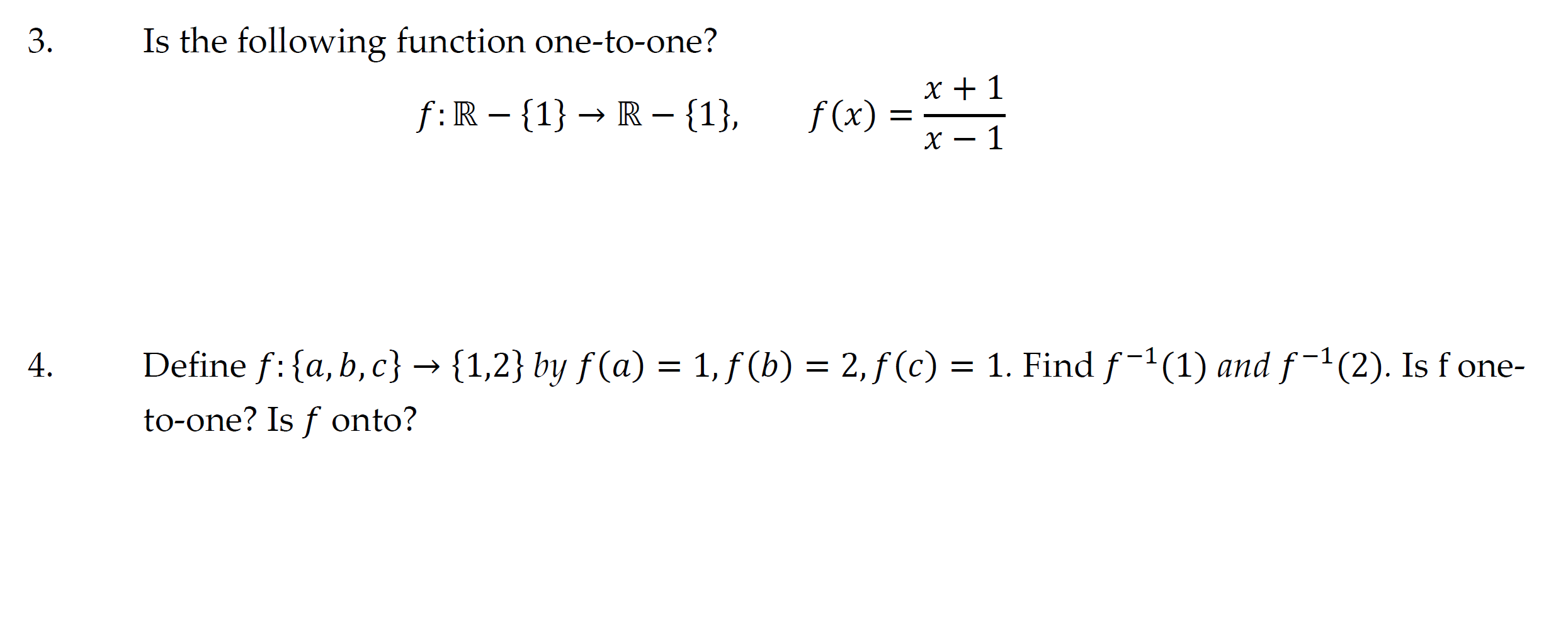 Solved Is the following function one-to-one? | Chegg.com