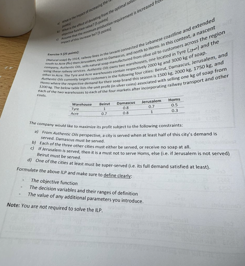 Solved Exercise 5 [25 points]: Assume that the minimum pro | Chegg.com