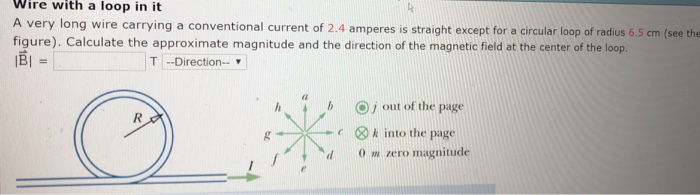 Solved Wire with a loop in it A very long wire carrying a | Chegg.com