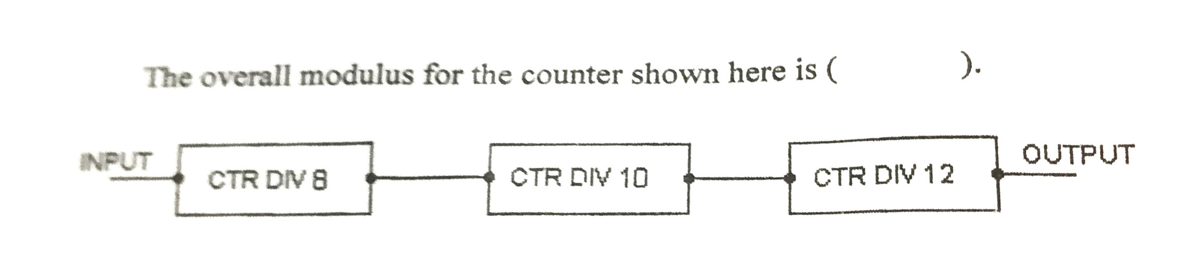 Solved The overall modulus for the counter shown here is ' | Chegg.com