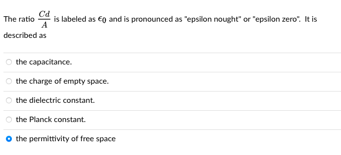 Solved Cd is labeled as EQ and is pronounced as "epsilon | Chegg.com