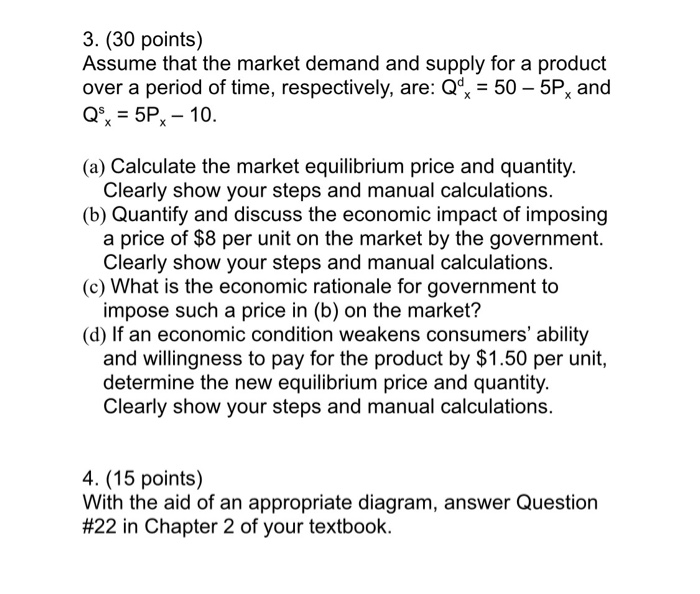Solved . (30 points) (a) Given that the demand for a product | Chegg.com