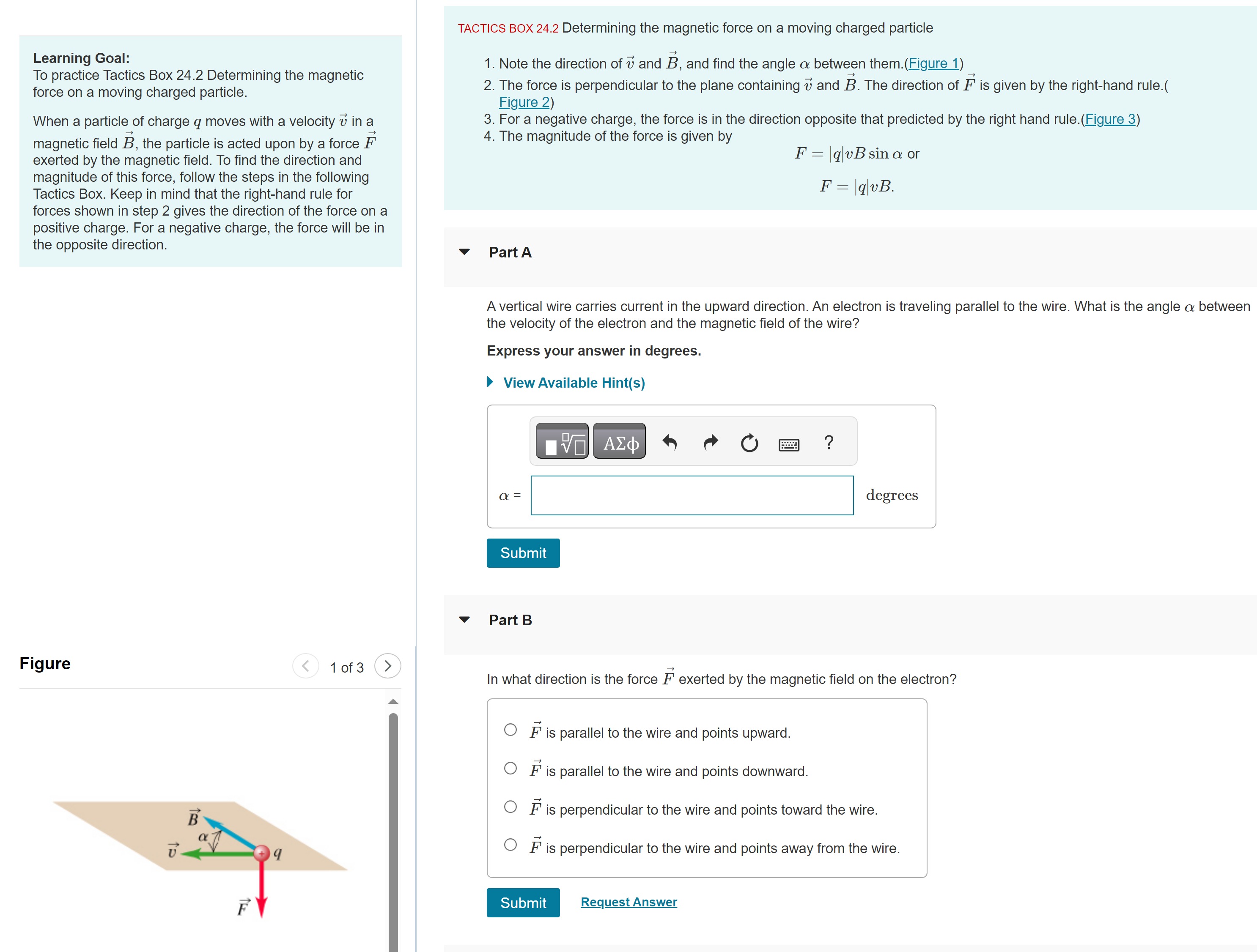 Solved TACTICS BOX 24.2 ﻿Determining the magnetic force on a | Chegg.com