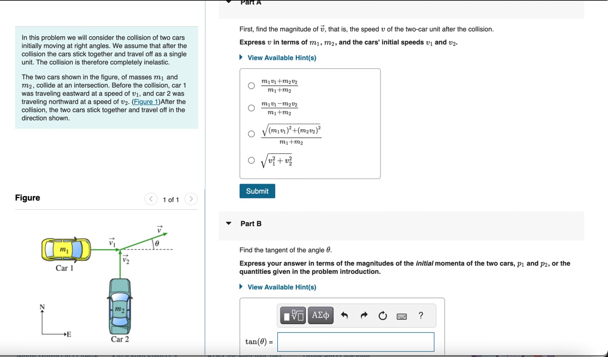 Solved In this problem we will consider the collision of two | Chegg.com