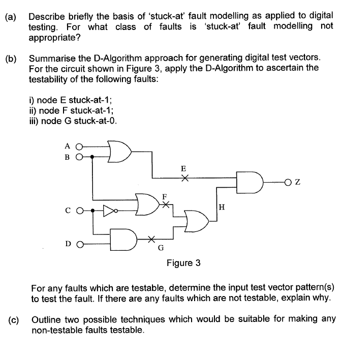 Describe briefly the basis of 'stuck-at' fault | Chegg.com