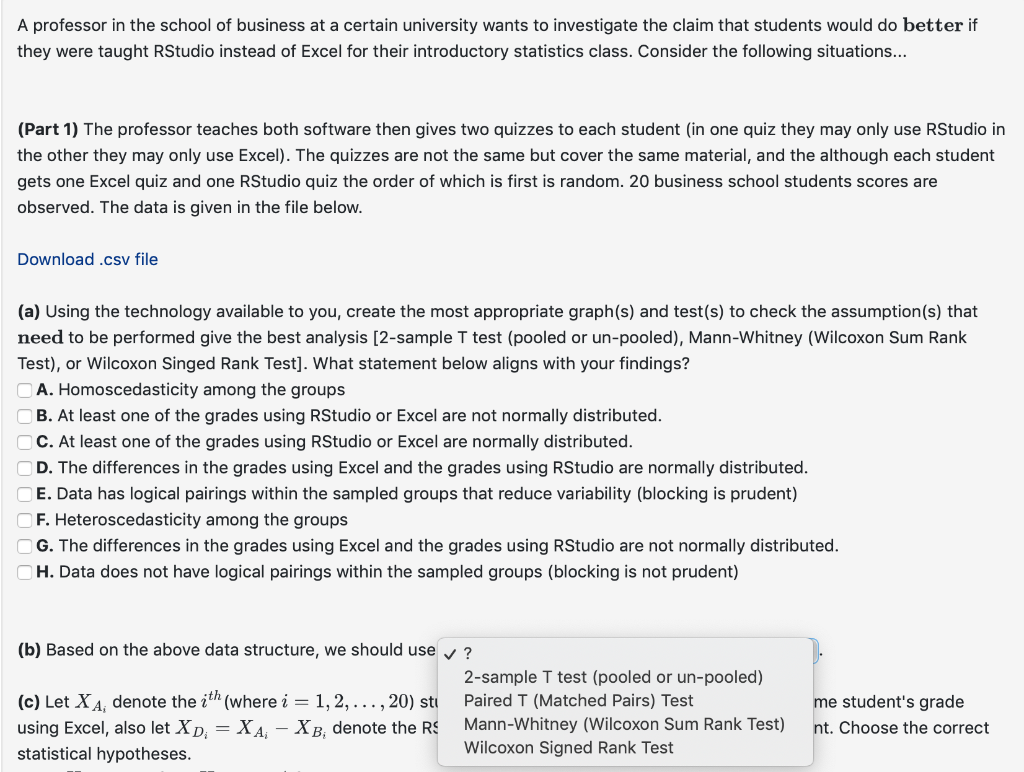 Student_ID","RStudio","excel" | Chegg.com