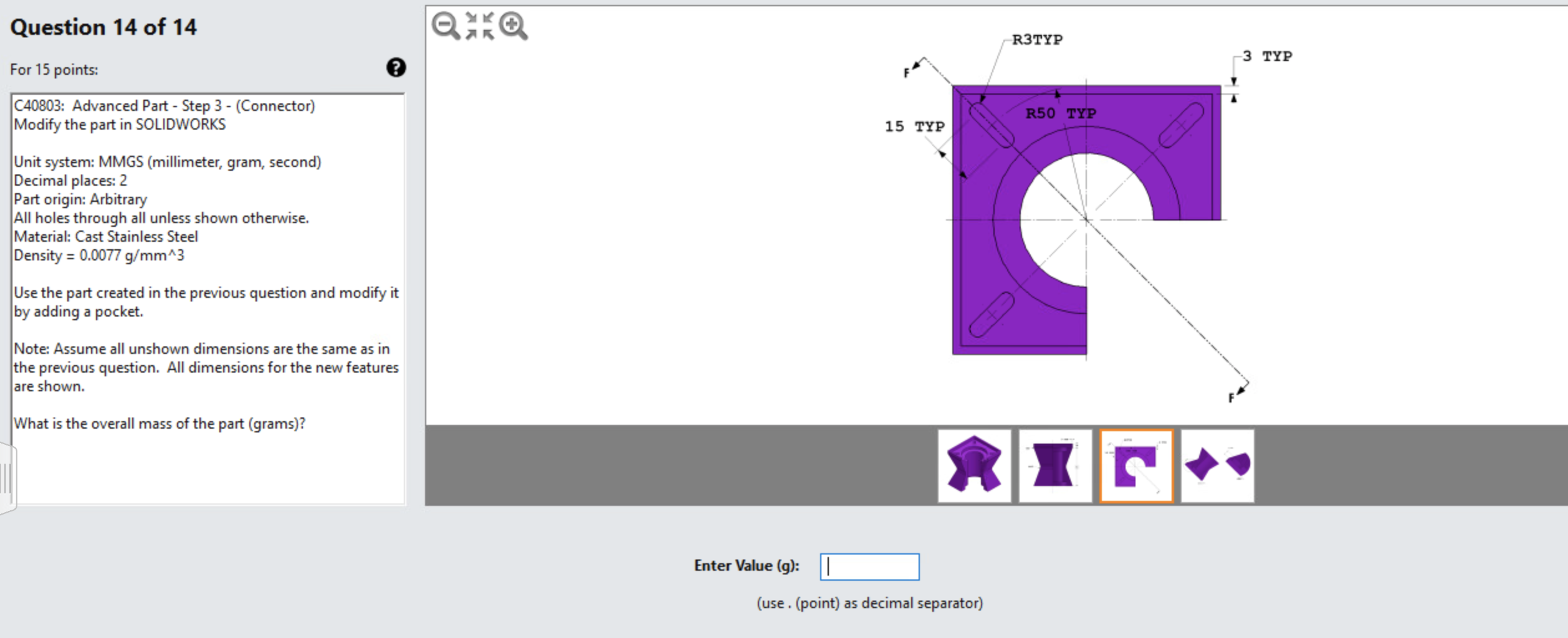 Question 14 of 14 For 15 points: C40803: Advanced | Chegg.com