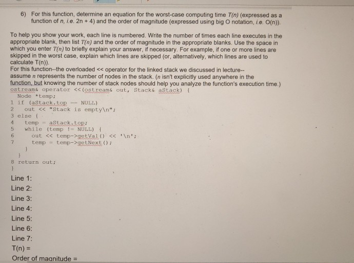 Solved 6) For this function, determine an equation for the | Chegg.com
