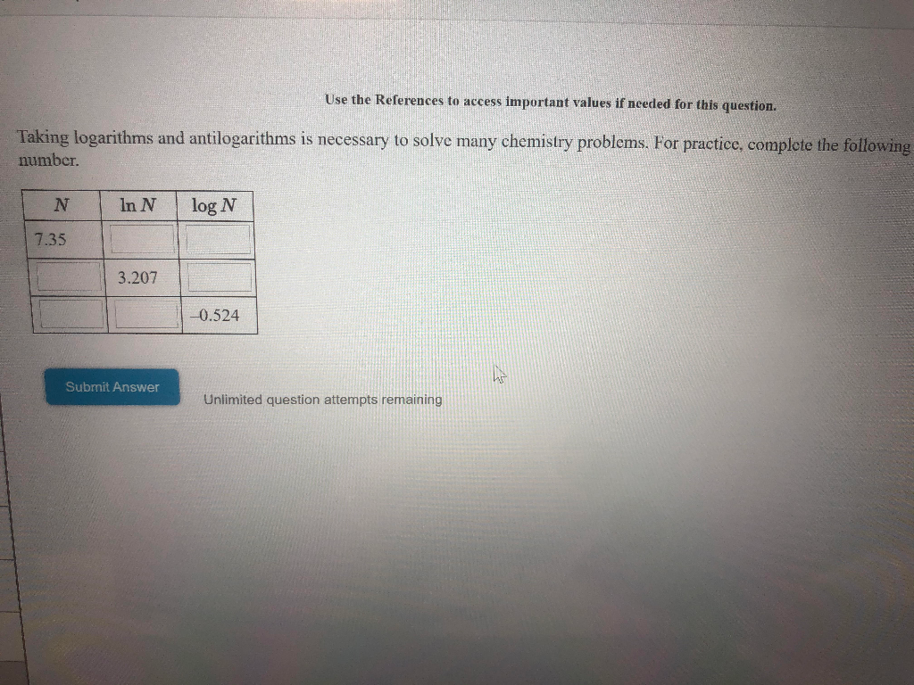 Solved Taking logarithms and antilogarithms is necessary to | Chegg.com