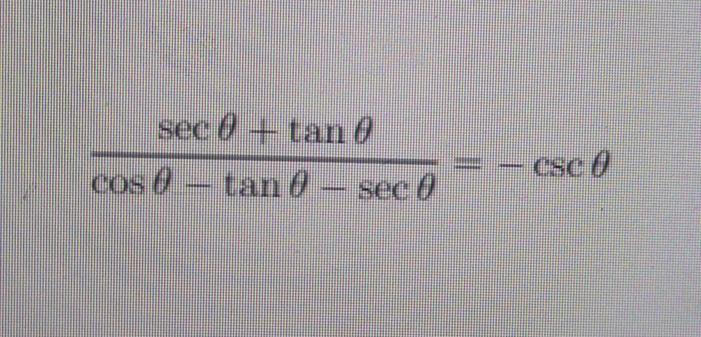 Solved sec 0 + tan cose – tan – seco = - esco secot tano | Chegg.com