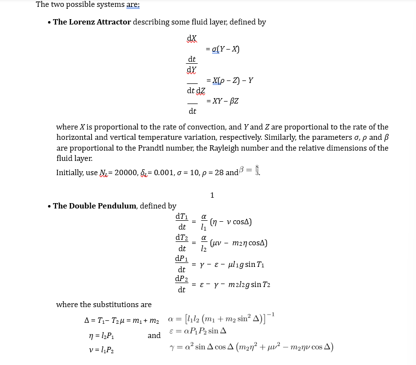 Task: Solving Chaotic ODEs Description: Choosing one | Chegg.com