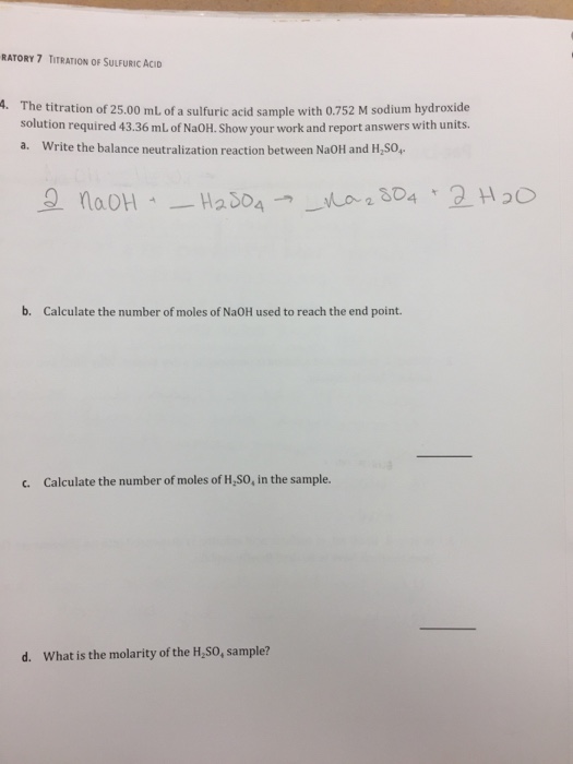 Solved Calculate the number of moles of NaOH used to reach | Chegg.com