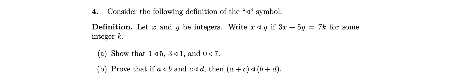 Solved 4. Consider the following definition of the "১" | Chegg.com