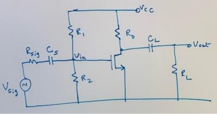 Solved Consider the FET amplifier circuit below. The power | Chegg.com