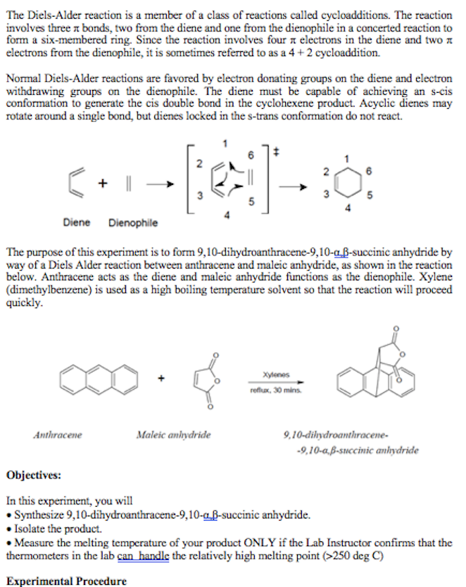 Solved Post lab Experiment's name: The Diels-Alder Reaction | Chegg.com