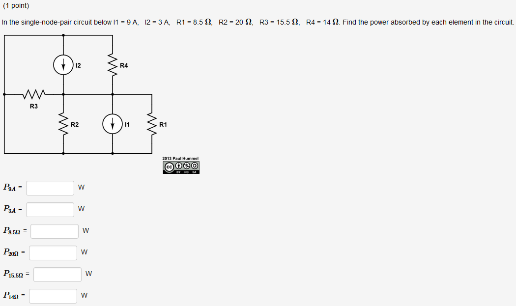 Solved (1 point) In the single-node-pair circuit below 11 = | Chegg.com