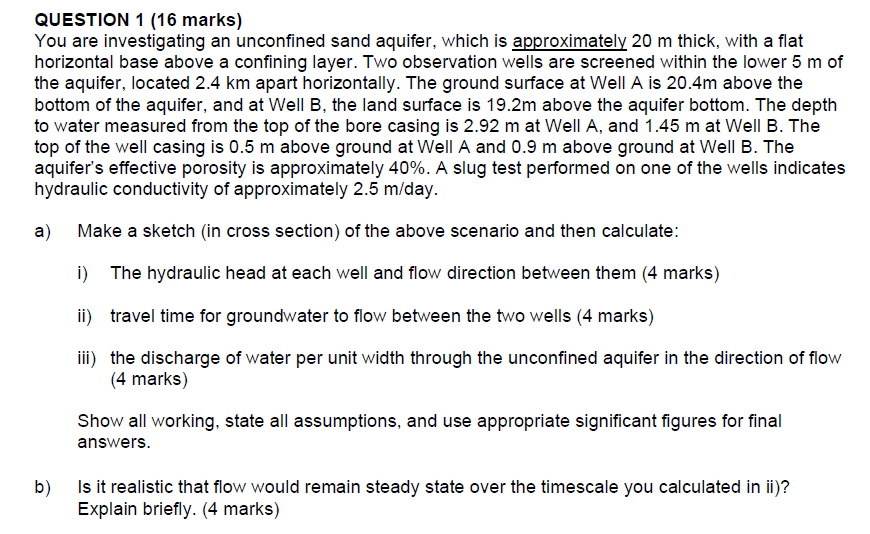 Solved QUESTION 1 (16 ﻿marks) ﻿You are investigating an | Chegg.com