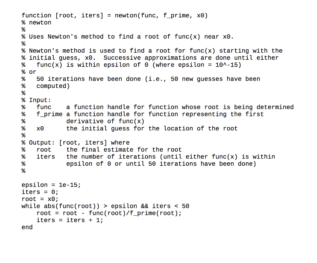 Problem 2 (12 points): The Secant Method In MATLAB, | Chegg.com