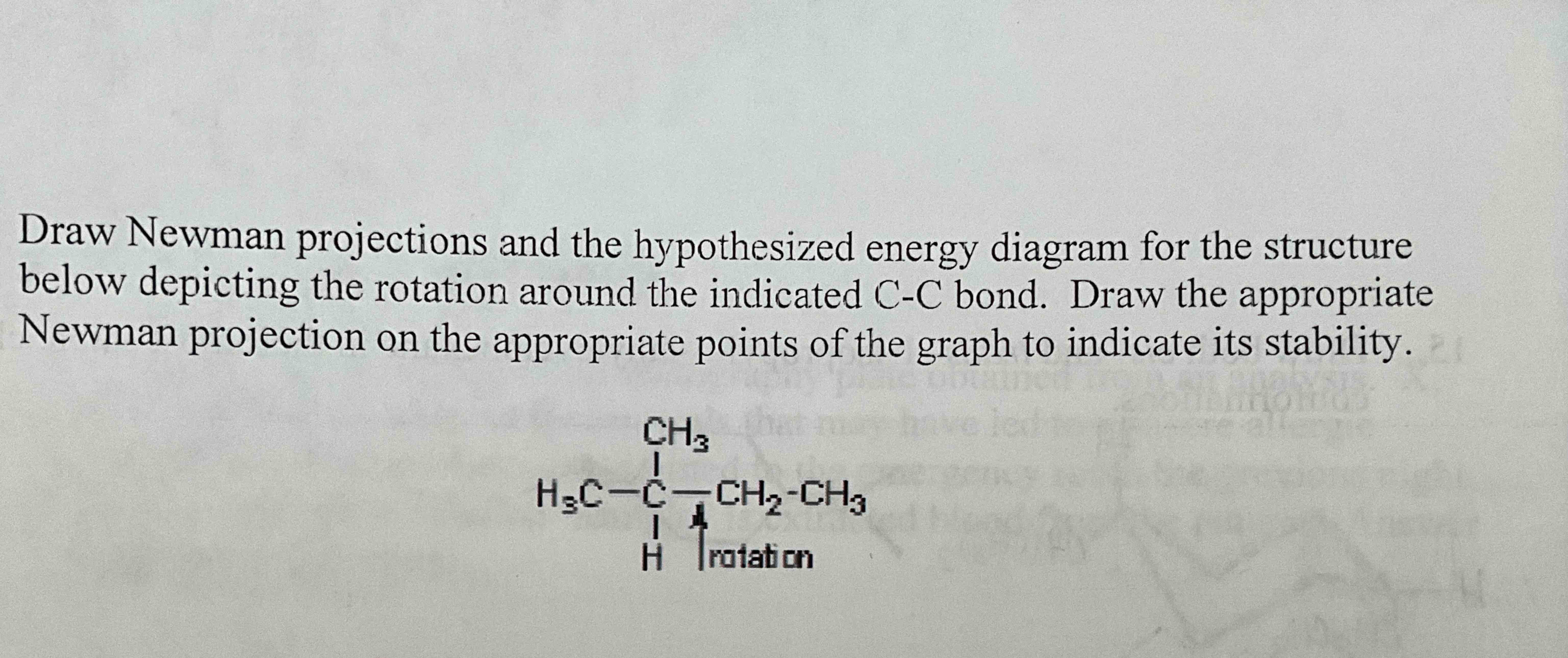 Solved Draw Newman projections and the hypothesized energy | Chegg.com