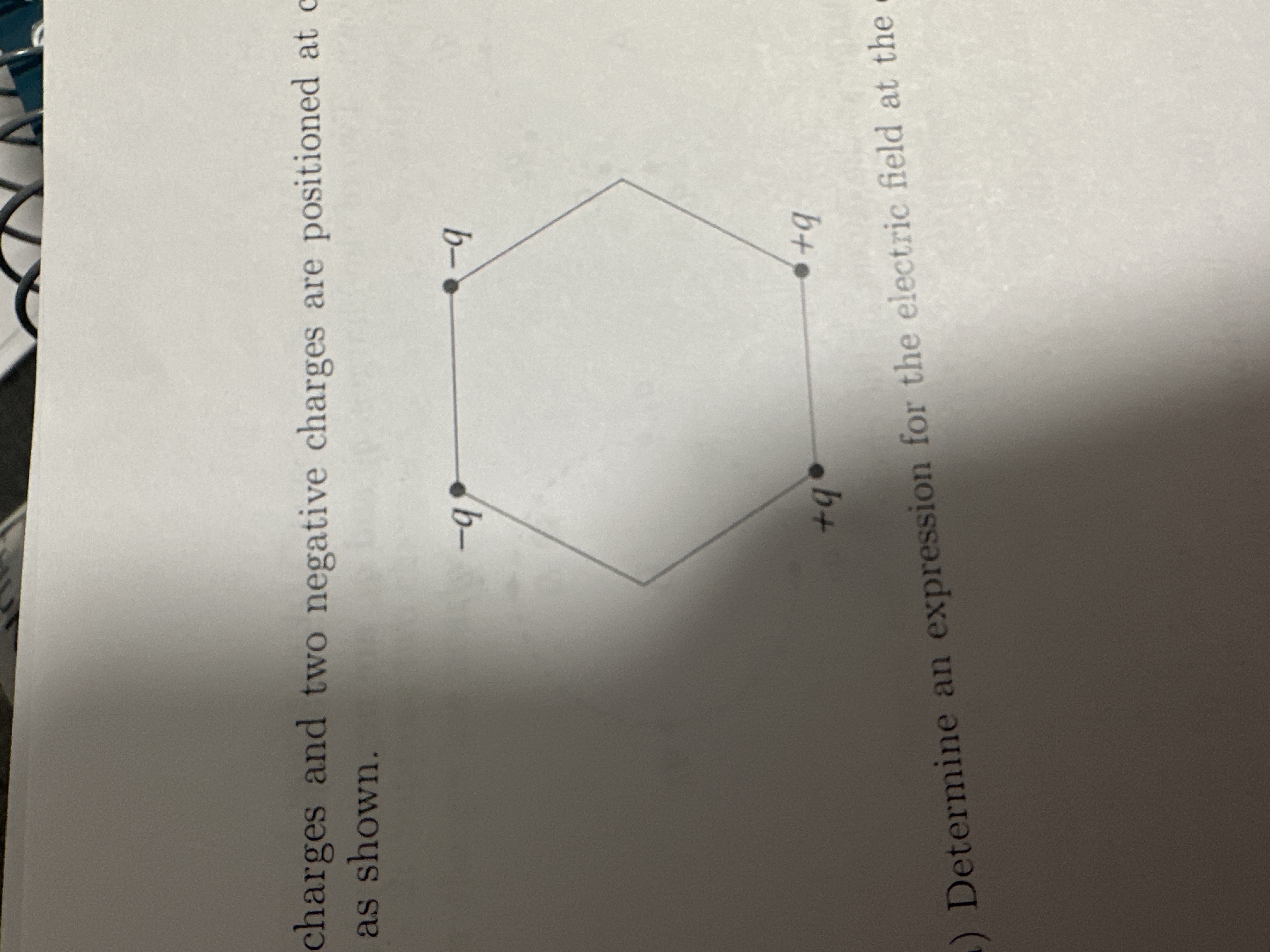 Solved Two positive charges and two negative charges are | Chegg.com