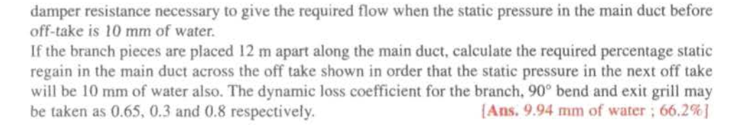 Solved 8. A main air duct of constant rectangular | Chegg.com