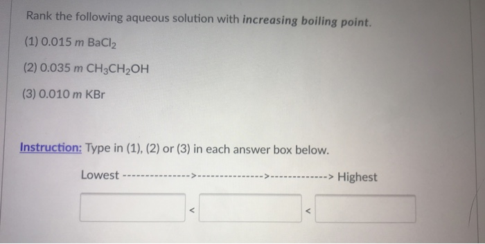 Solved Rank the following aqueous solution with increasing | Chegg.com