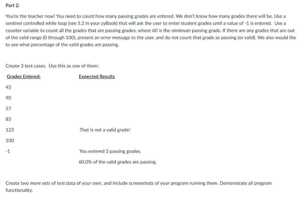 Solved Program 4: Getting Loopy Part 1: You can do A, B, and | Chegg.com