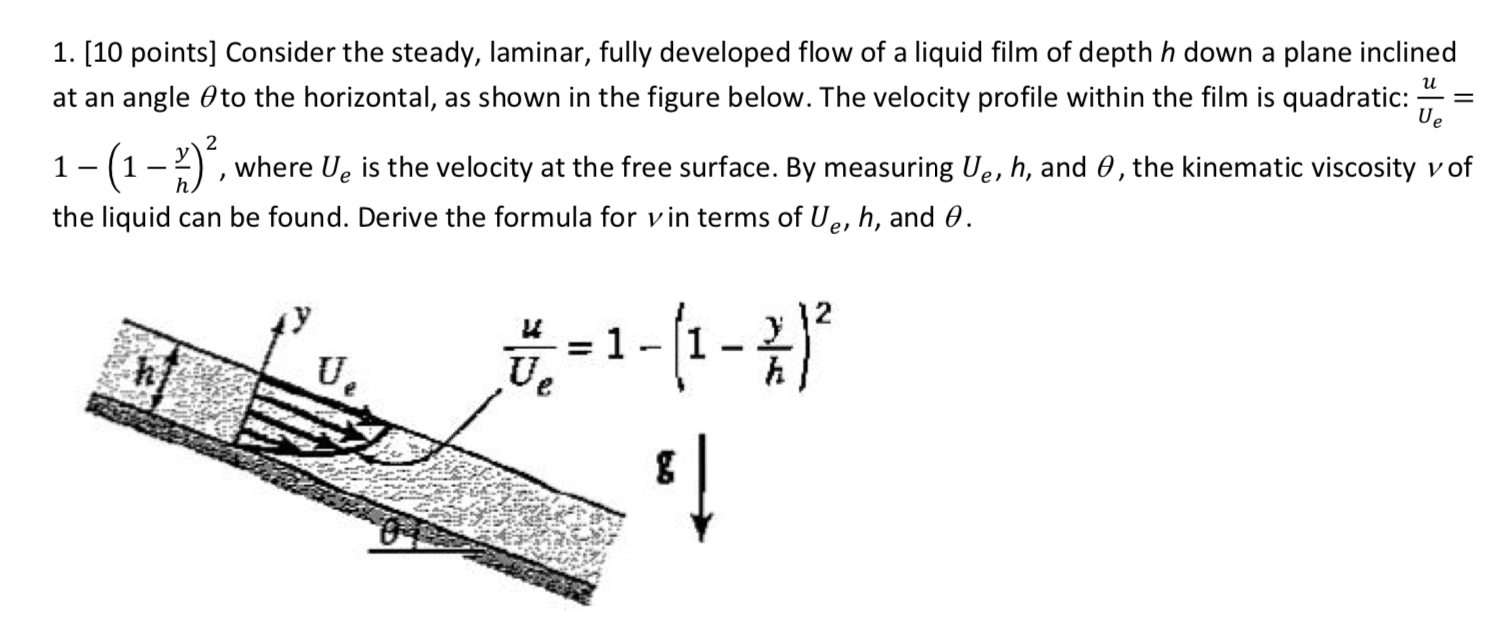 Solved 1. [10 points] Consider the steady, laminar, fully | Chegg.com