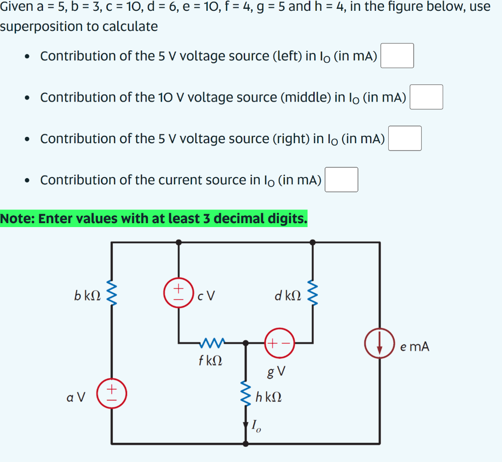Solved Given a=5,b=3,c=10,d=6,e=10,f=4,g=5 and h=4, in the | Chegg.com