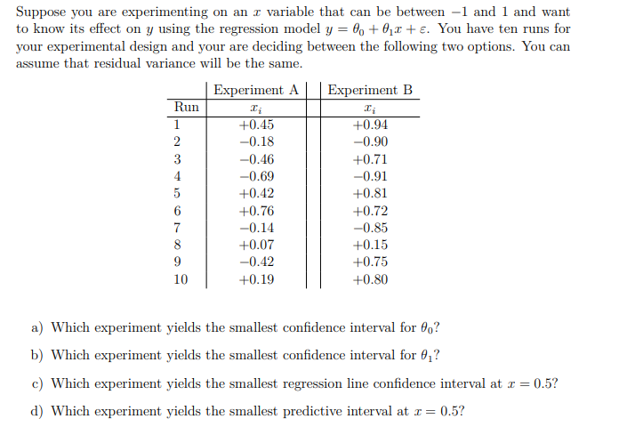 Solved Suppose you are experimenting on an x variable that | Chegg.com