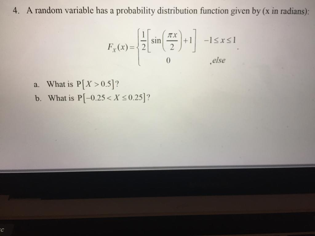 Solved A random variable has a probability distribution | Chegg.com