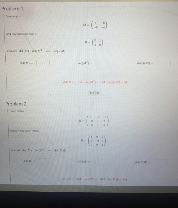 Solved Computing determinants Can | Chegg.com