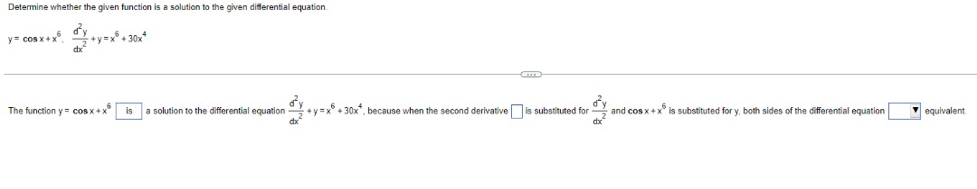 Solved Determine whether the given function is a solution to | Chegg.com