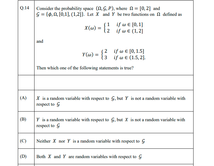 Solved Consider the probability space \\( (\\Omega, | Chegg.com