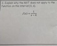Solved Explain why the MVT does not apply to the function on | Chegg.com